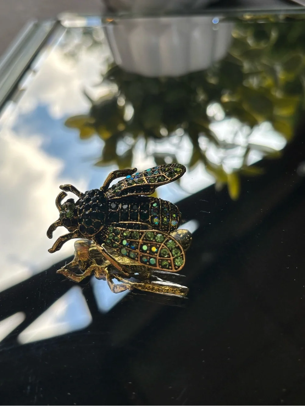 Jewelry | Bee Brooch With Green Crystals | Poshmark